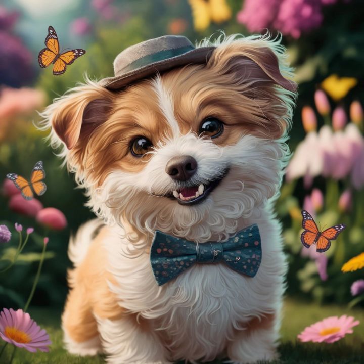 Whimsical Garden Joy: A Playful Pup - Kasisi6 Art - Digital Art & AI ...
