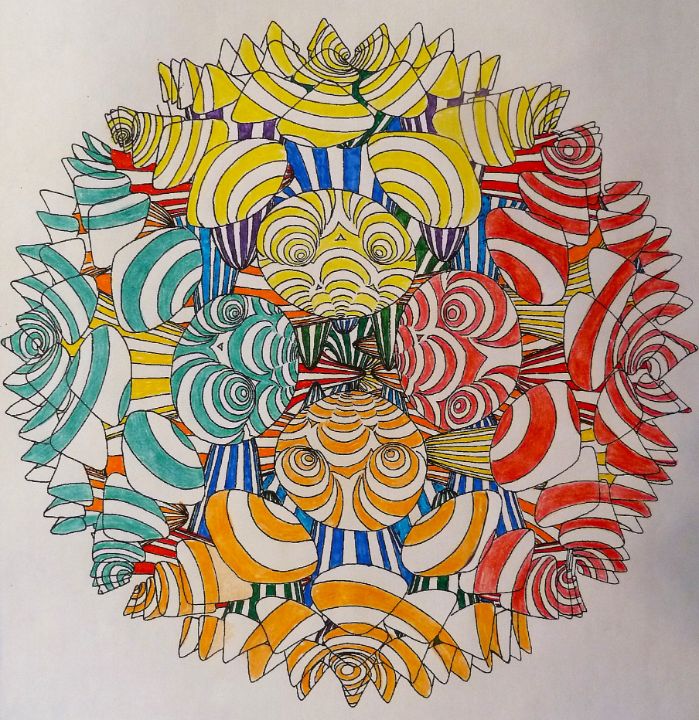 3D Mtn Asteroid Over Gears Color - Robert Filbey - Drawings ...