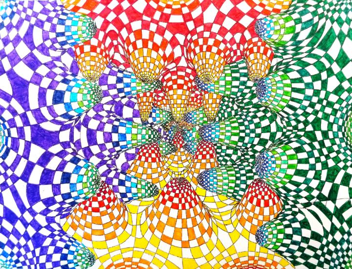 Mountain Topo Gear Checkers Color - Robert Filbey - Drawings ...