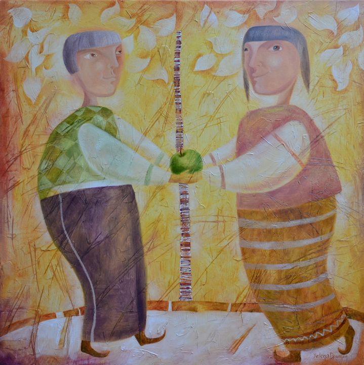 Forbidden fruit - Yelena Dyumin - Paintings & Prints, People & Figures ...