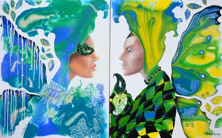 Face to face - Yelena Dyumin - Paintings & Prints, People & Figures ...