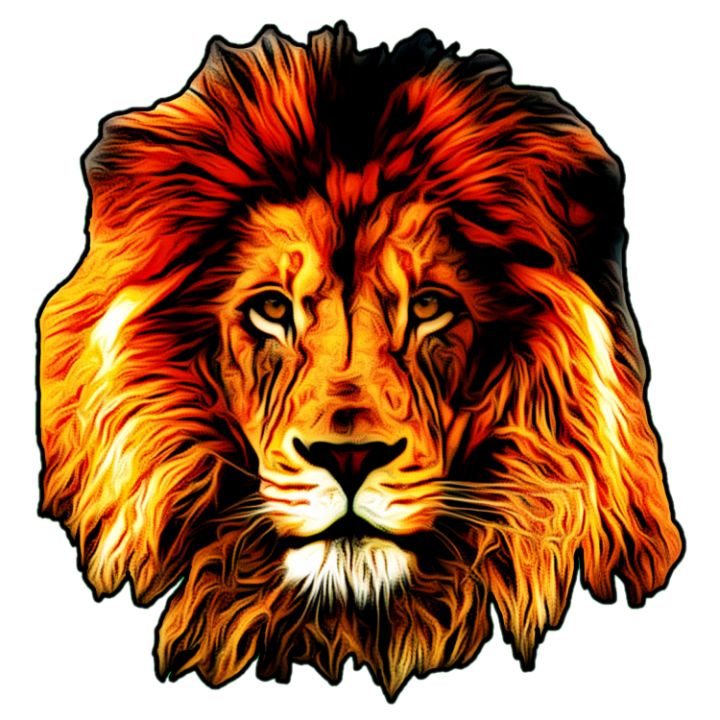Cartoonized Lion - Phoenix Lights - Digital Art & AI, Animals, Birds ...