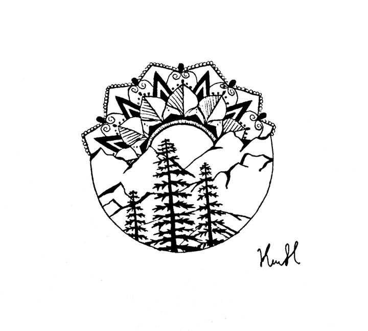 Landscape Mandala - Unicolor - Drawings & Illustration, Landscapes ...