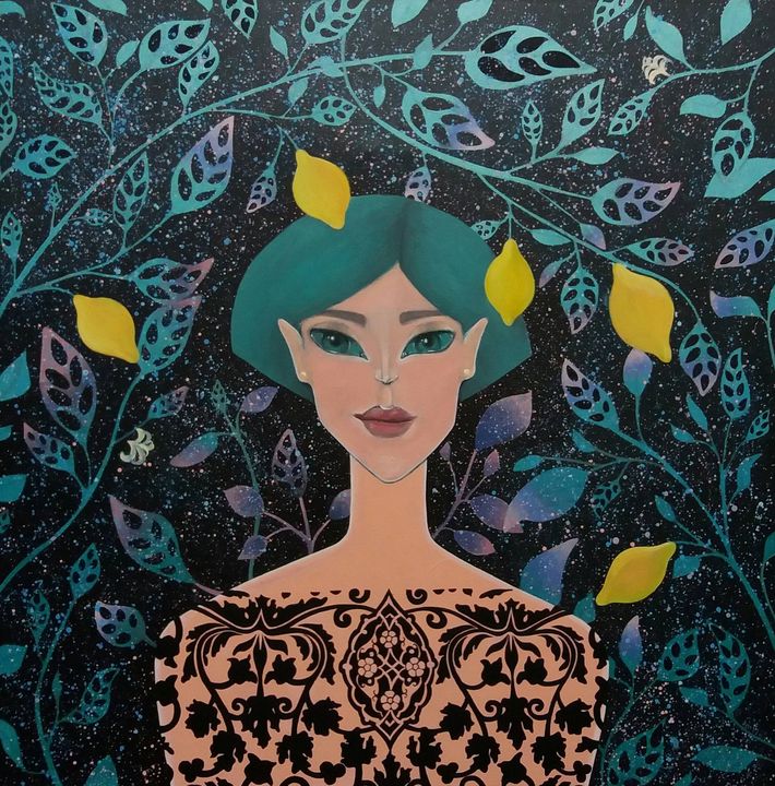 SOLD - Vira - Paintings & Prints, People & Figures, Portraits, Female ...