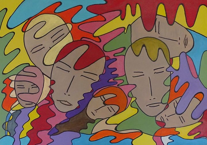 FACES IN COLOR - ONE EYE VISUAL ART - Paintings & Prints, Abstract ...