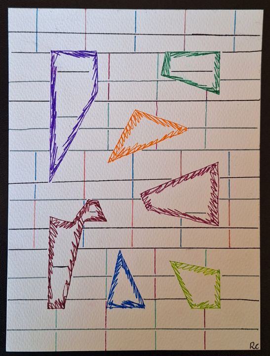 Gridded Shapes - Far Art Project - Drawings & Illustration, Abstract ...