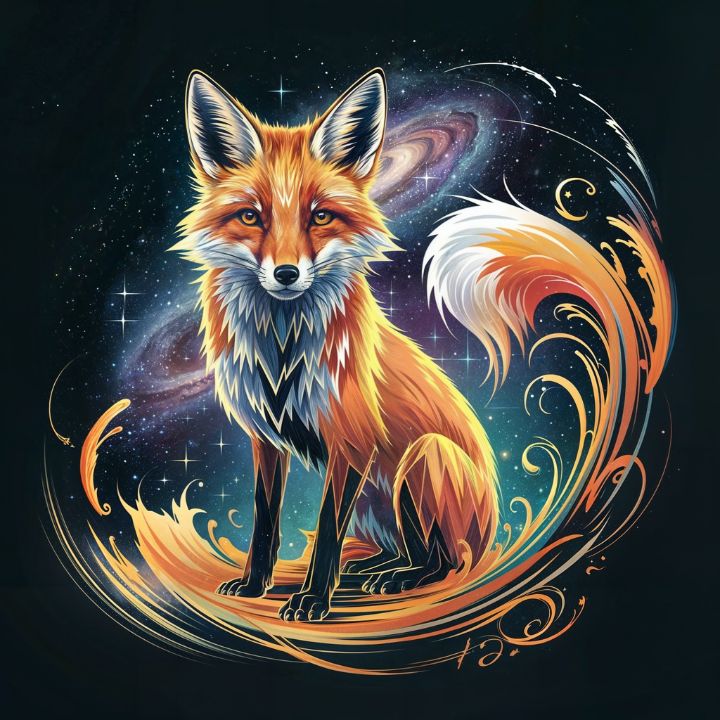 Celestial Space Fox - JeeLa G Artist - Digital Art & AI, Abstract ...