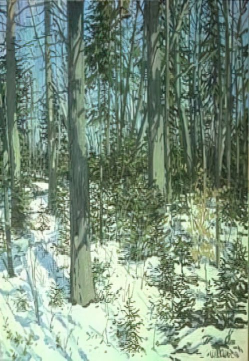 Study for Little Spruce - 1985 - ZIDOX - Paintings & Prints, Landscapes ...