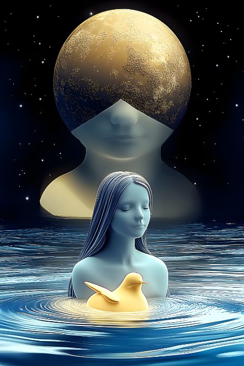 Celestial Reflection - Vythryd Arts - Digital Art & AI, Abstract ...