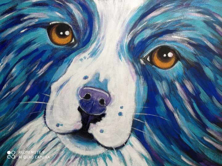 Blue dog - Paint your life - Paintings & Prints, Animals, Birds, & Fish ...