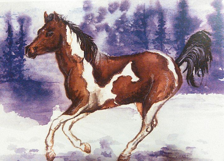 Winter Gallop - Graphic Brewery - Paintings & Prints, Animals, Birds ...