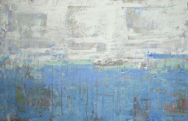 Running to the Riptide - Tamara Gonda - Paintings & Prints, Abstract, Collage - ArtPal