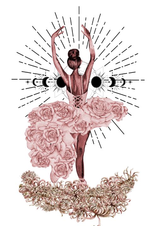 FASHION POSTER Ballerina with flower - ArtsByLeila - Paintings & Prints ...