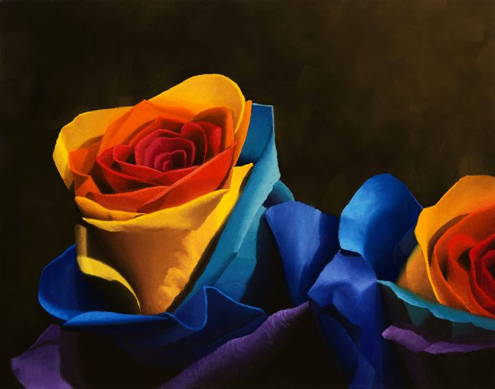 Multicolored Rose - Jose Martinez Art - Paintings & Prints, Flowers ...