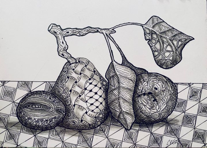Still life in patterns - Christine Lavender’s Art - Drawings ...