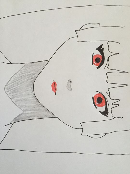 Hell Girl Front - Coral - Drawings & Illustration, People & Figures ...