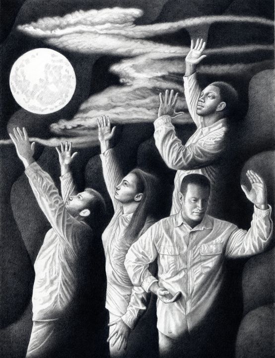 Reaching for Elation Nighttime - Nathan Perry Fine Art - Drawings ...