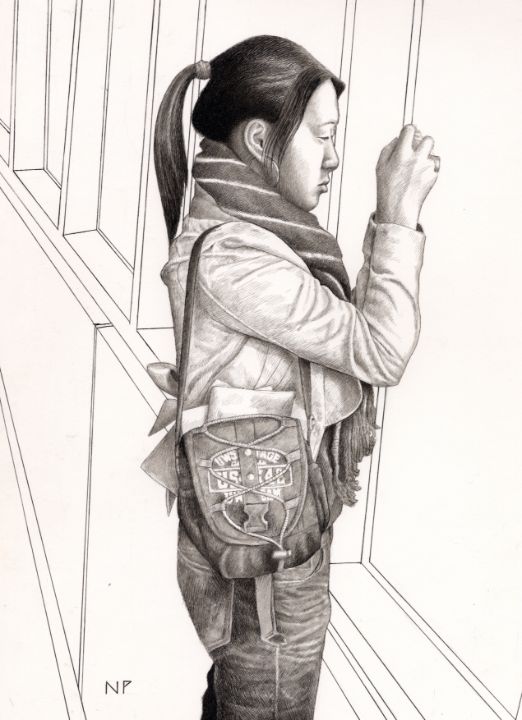 Young Woman with Camera - Nathan Perry Fine Art - Drawings ...
