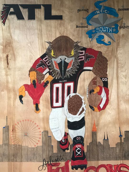 Old ATL BIRD - Williams-Originals - Drawings & Illustration, Sports ...