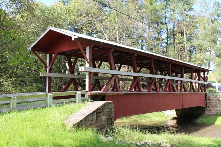 Covered Bridge Over Rushing Stream - Digital Perfections - Photography ...