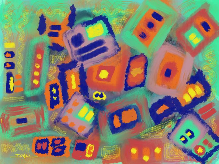 Reckless Rectangles - Daniel Akin Art - Digital Art & AI, Abstract ...
