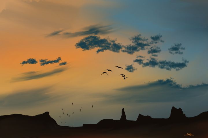 Sunset Canyon - Daniel Akin Art - Digital Art & AI, Landscapes & Nature ...