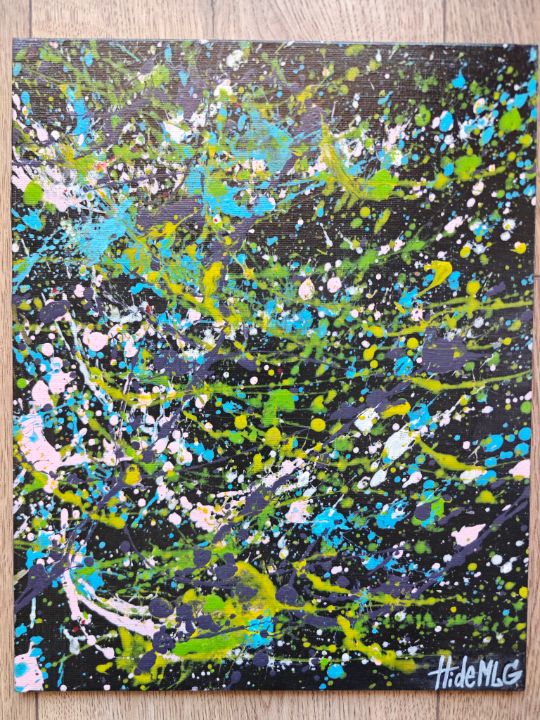 Neon Tempest: Chaos in Motion - HideMLG - Paintings & Prints, Abstract ...