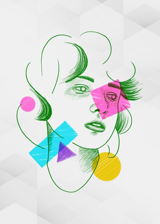 Geometric Face Shape - NIZAM - Digital Art & AI, Abstract, Geometric ...