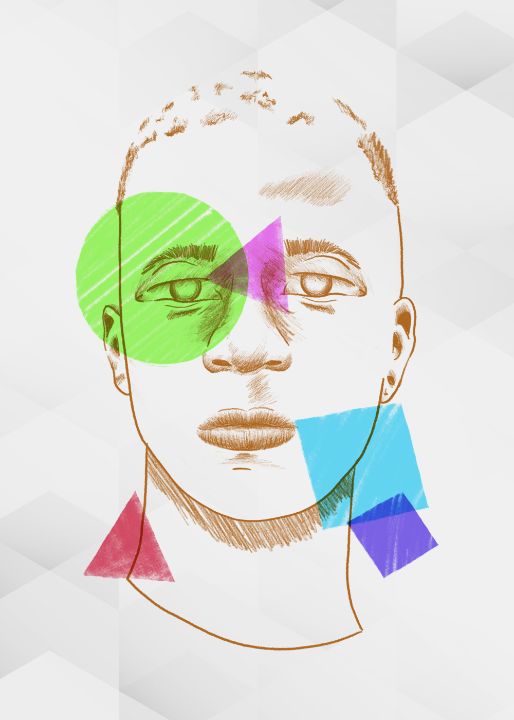 Geometric Face Art - NIZAM - Digital Art & AI, Abstract, Geometric - ArtPal