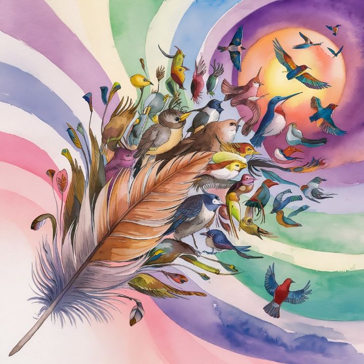 "Colors of the Spectrum: Birds in Wa - AlsadigGallery of Artworks ...