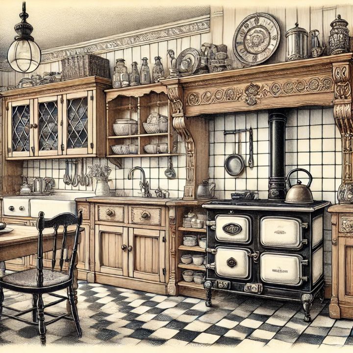 Vintage Kitchen - Natasha Ulery - Digital Art & AI, Buildings ...