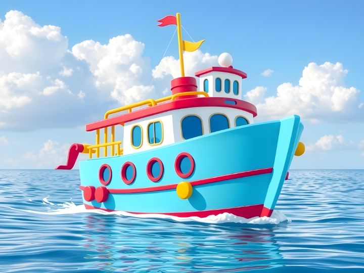 A cute and colorful cartoon ship - Study Zone - Digital Art & AI ...