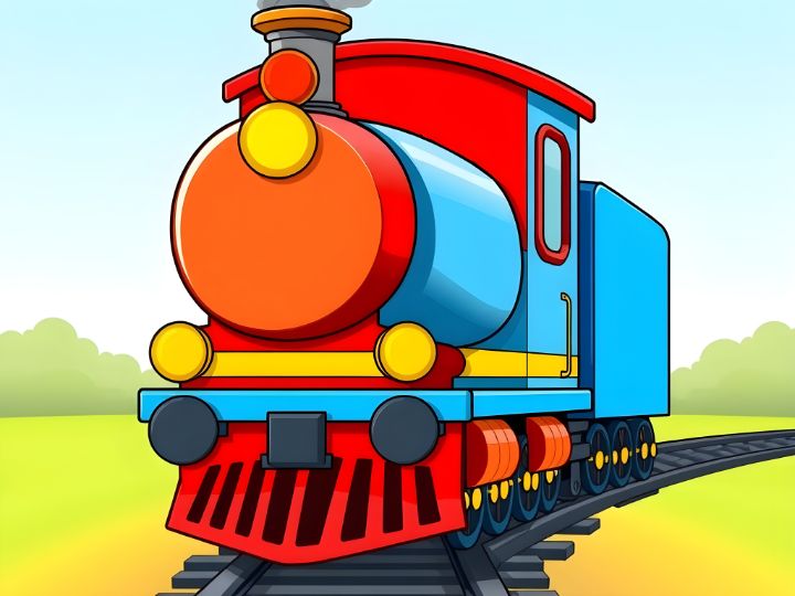 A cute and colorful cartoon train - Study Zone - Digital Art & AI ...