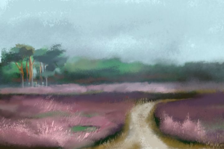 Heather field art Digital drawing - JuliaGrechkina - Paintings & Prints ...