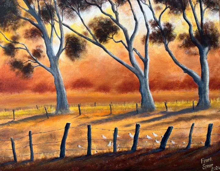 Cockatoos feeding - Frank Spear - Paintings & Prints, Animals, Birds ...