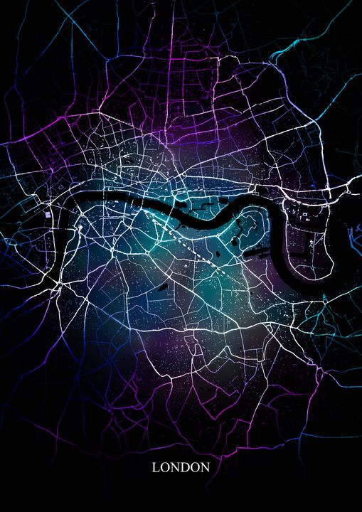 London Abstract City Map - Art By Dominic - Paintings & Prints, Places ...