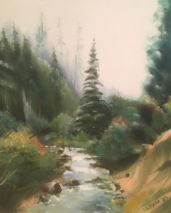 Alpine Stream - Stephen E Rizzo - Paintings & Prints, Landscapes ...