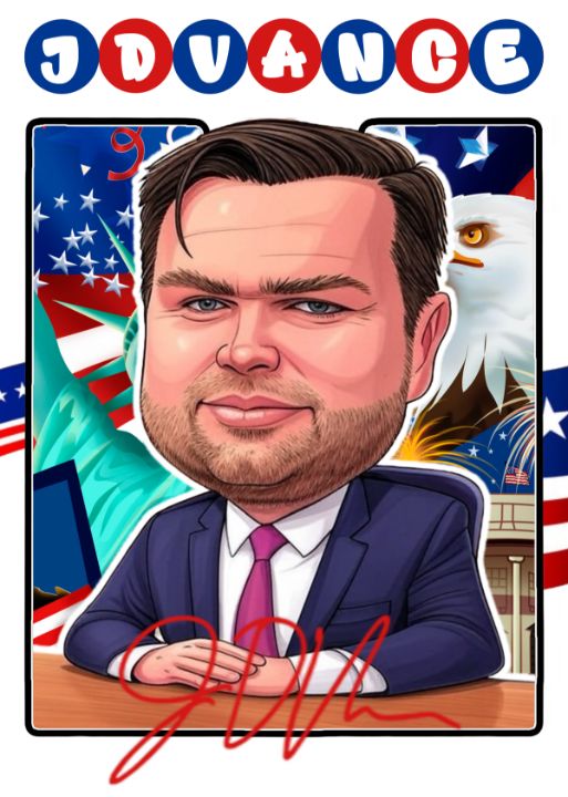 J.D. Vance Trading Card Design - MPRINTS - Paintings & Prints, Politics ...