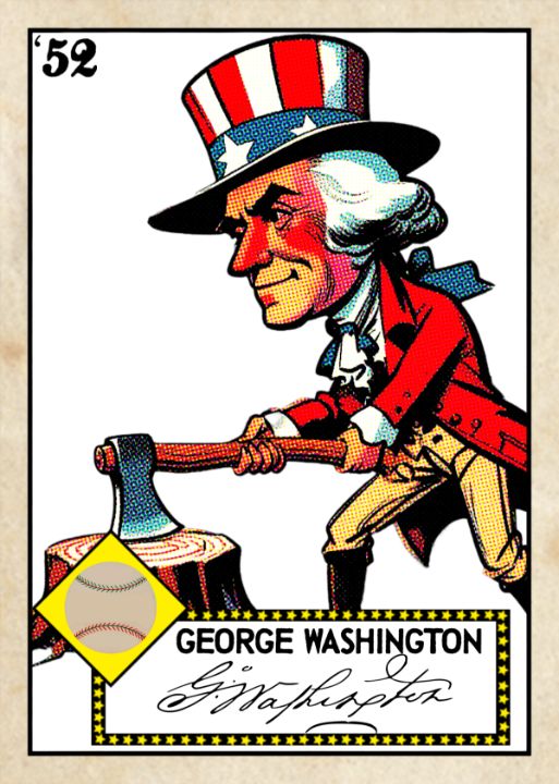 George Washington Baseball Card - MPRINTS - Paintings & Prints ...