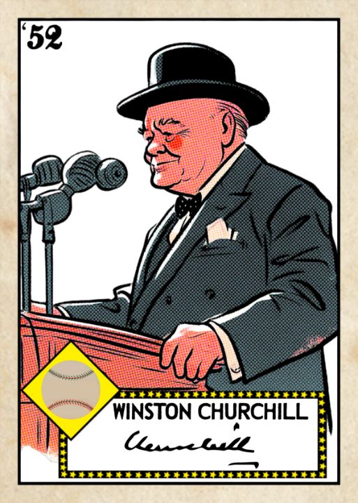 Winston Churchill Baseball Card - MPRINTS - Paintings & Prints ...