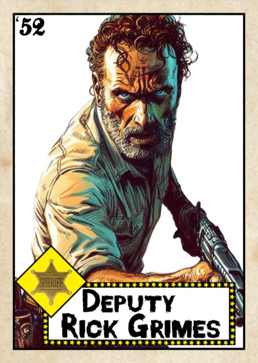 Deputy Rick Grimes Trading Card - MPRINTS - Paintings & Prints ...