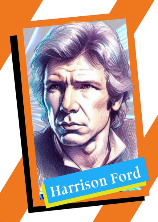 Harrison Ford Trading Card Artwork - MPRINTS - Paintings & Prints ...
