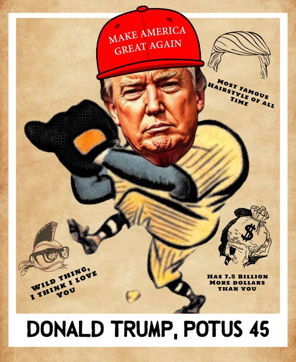 Donald Trump Big Heads Art Card - MPRINTS - Paintings & Prints, Sports ...