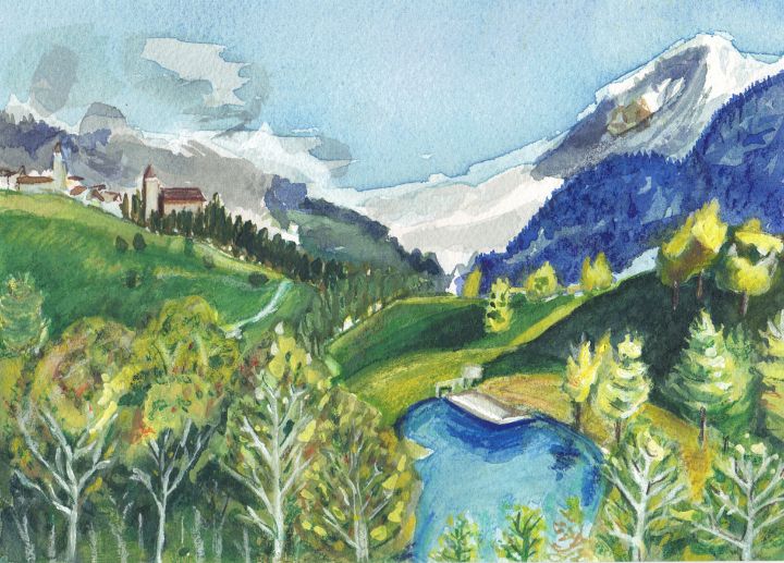 Castle in Riom - Kiriskra - Paintings & Prints, Landscapes & Nature ...