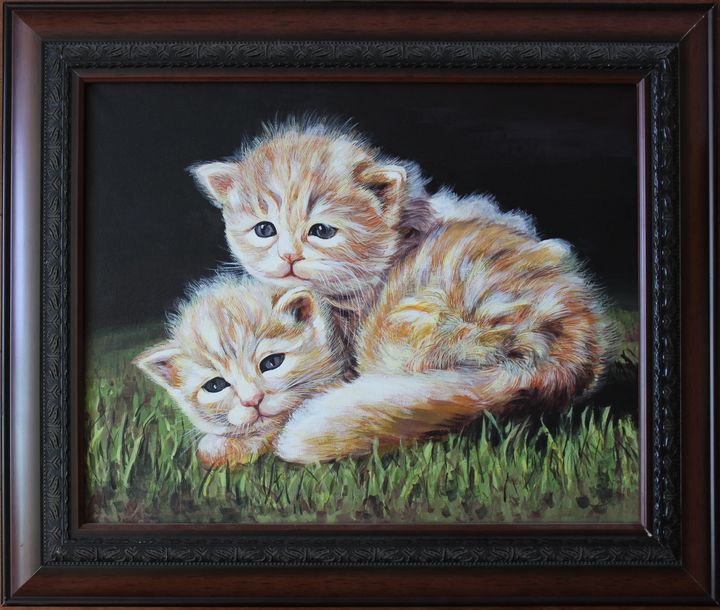 Two Cats - Nan's Art Studio - Paintings & Prints, Animals, Birds ...