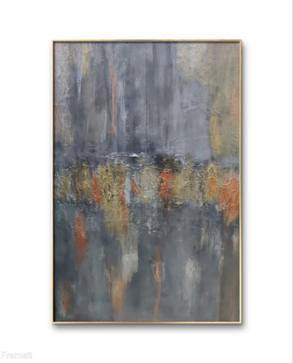 Abstract art with grey texture - Miba Art - Paintings & Prints ...