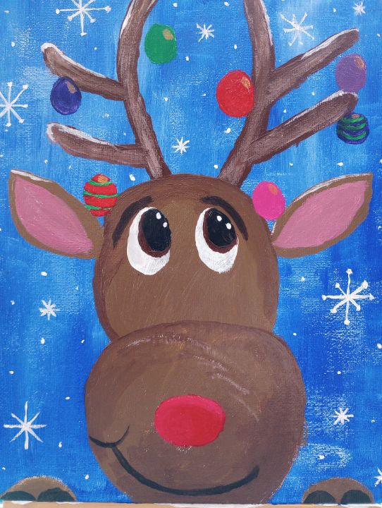 Peeking Rudolph - Susan's Sketches to Canvas - Paintings & Prints ...