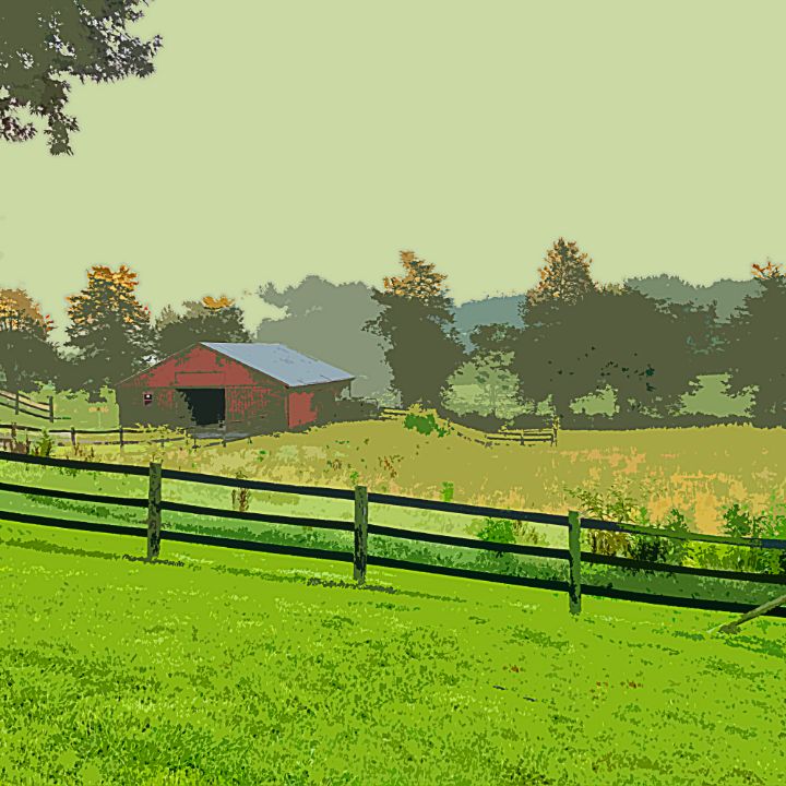 Barn in Autumn - Daniel Nie - Paintings & Prints, Landscapes & Nature ...