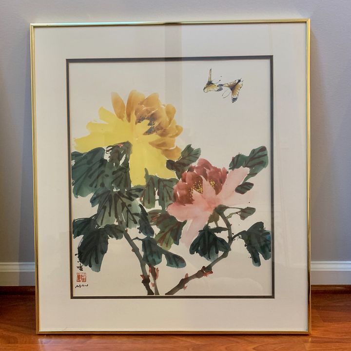Hui Chi Mau Peonies and Butterflies - GG's Gallery - Paintings & Prints ...