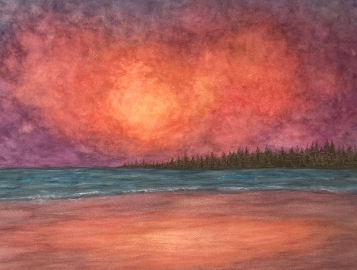 Sunset Beach - Kelly Paige Frost - Paintings & Prints, Landscapes ...